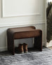 C-Shaped Oak Wood Side Table