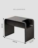 C-Shaped Oak Wood Side Table