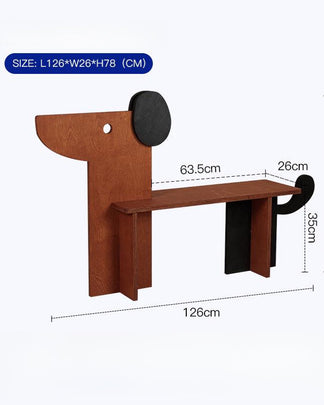 Dog Shaped Wooden Bench