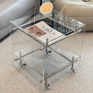 Acrylic Side Table Bar Cart