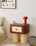 Modern Red Dot Wood Nightstand