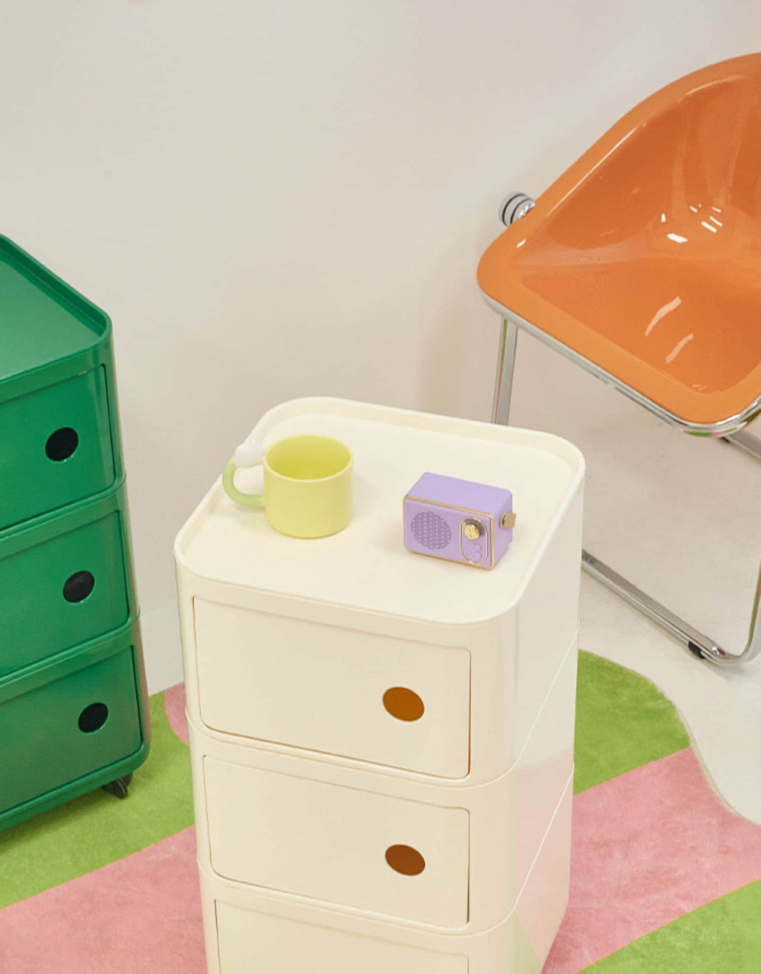 Stylish Color Block Storage Cabinet