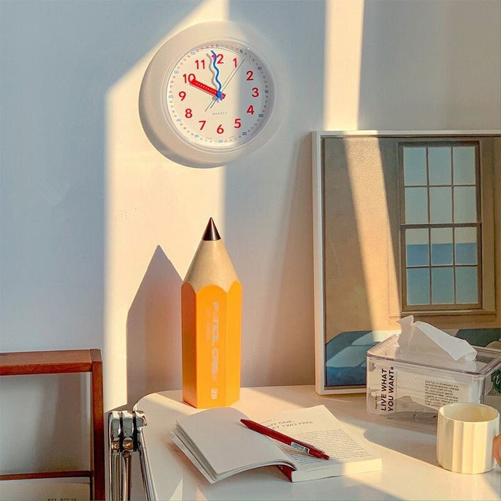 Modern Plastic Yellow Wall Clock